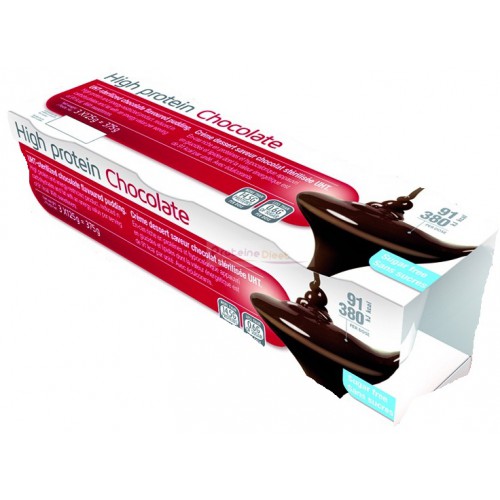 Eiwitrijke Chocolade pudding ( per 3 potjes )